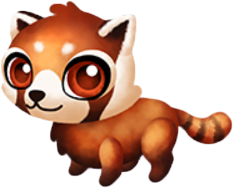 Red Panda Baby - Cartoon - (347x347) Png Clipart Download