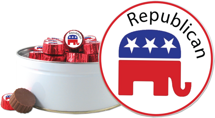 40 Individually Red Foil Wrapped Republican Two-bite - Republican Party ...