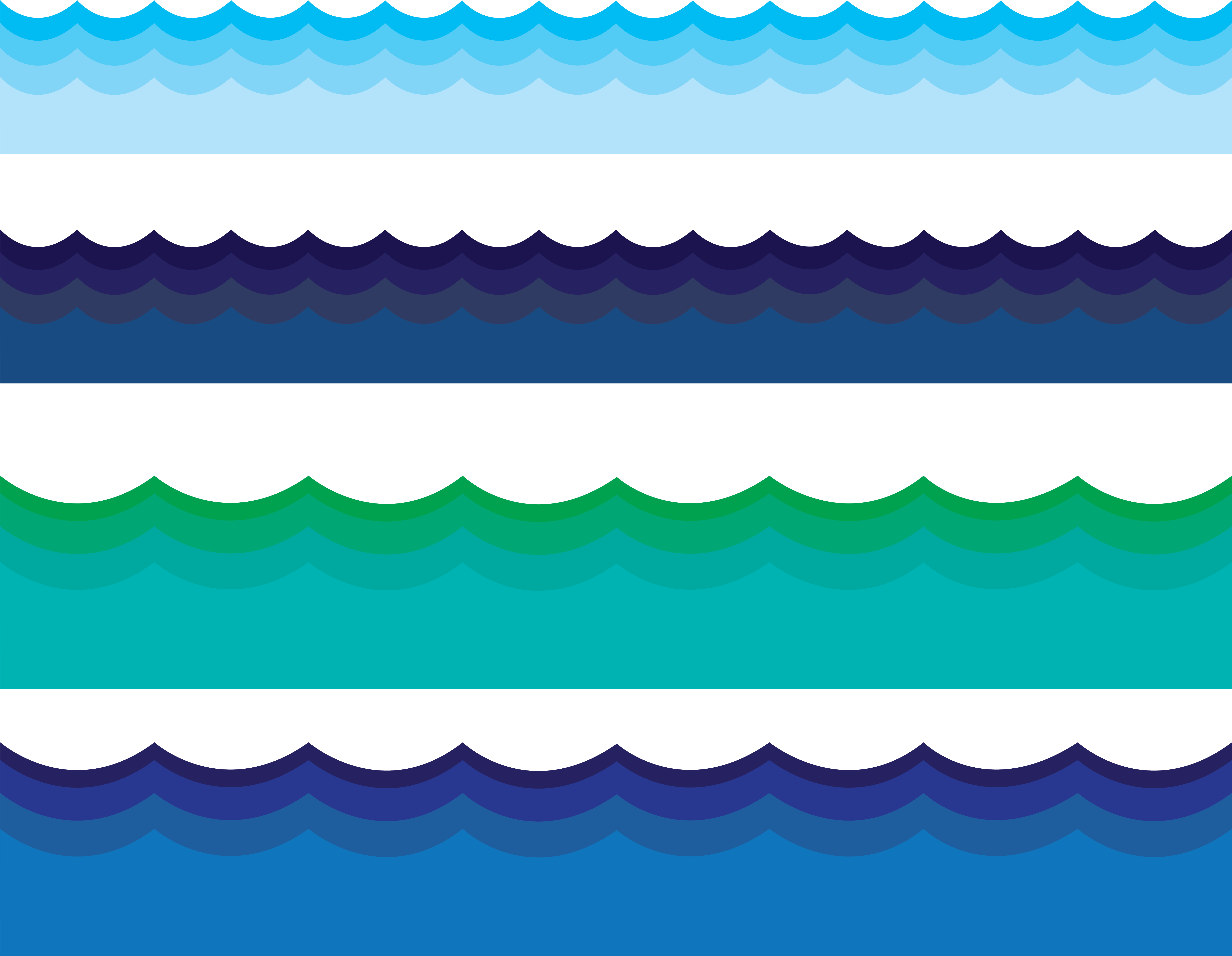 Cartoon Water Border Blue Waves - Borda Onda Png - (6600x5100) Png ...