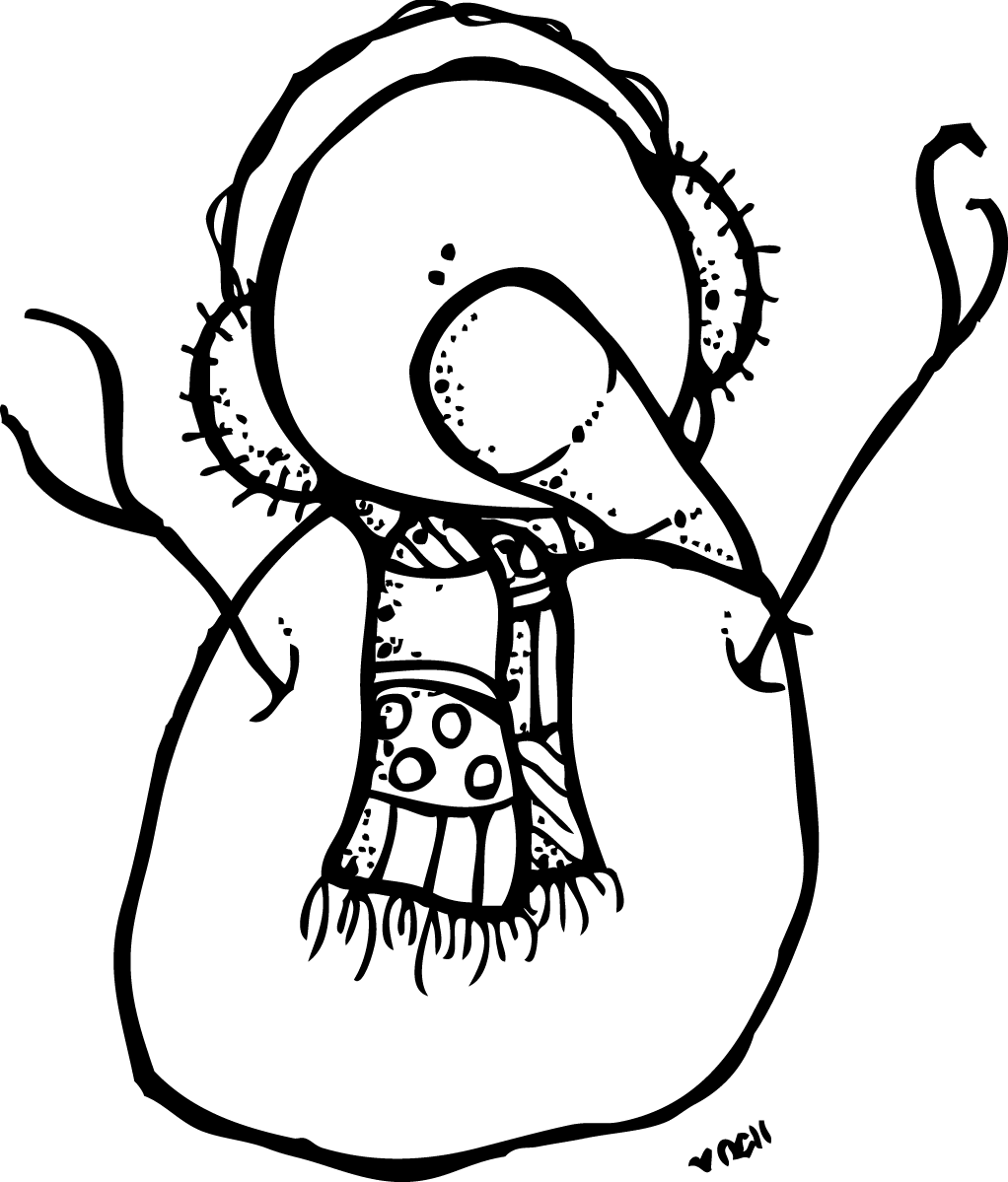 Snowman Clipart Melonheadz - Melonheadz Snowman Clipart Black And White ...