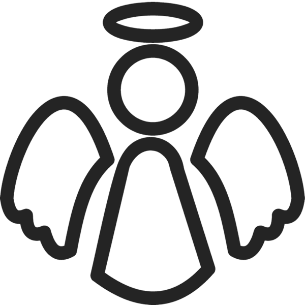 Angel Outline - (600x600) Png Clipart Download