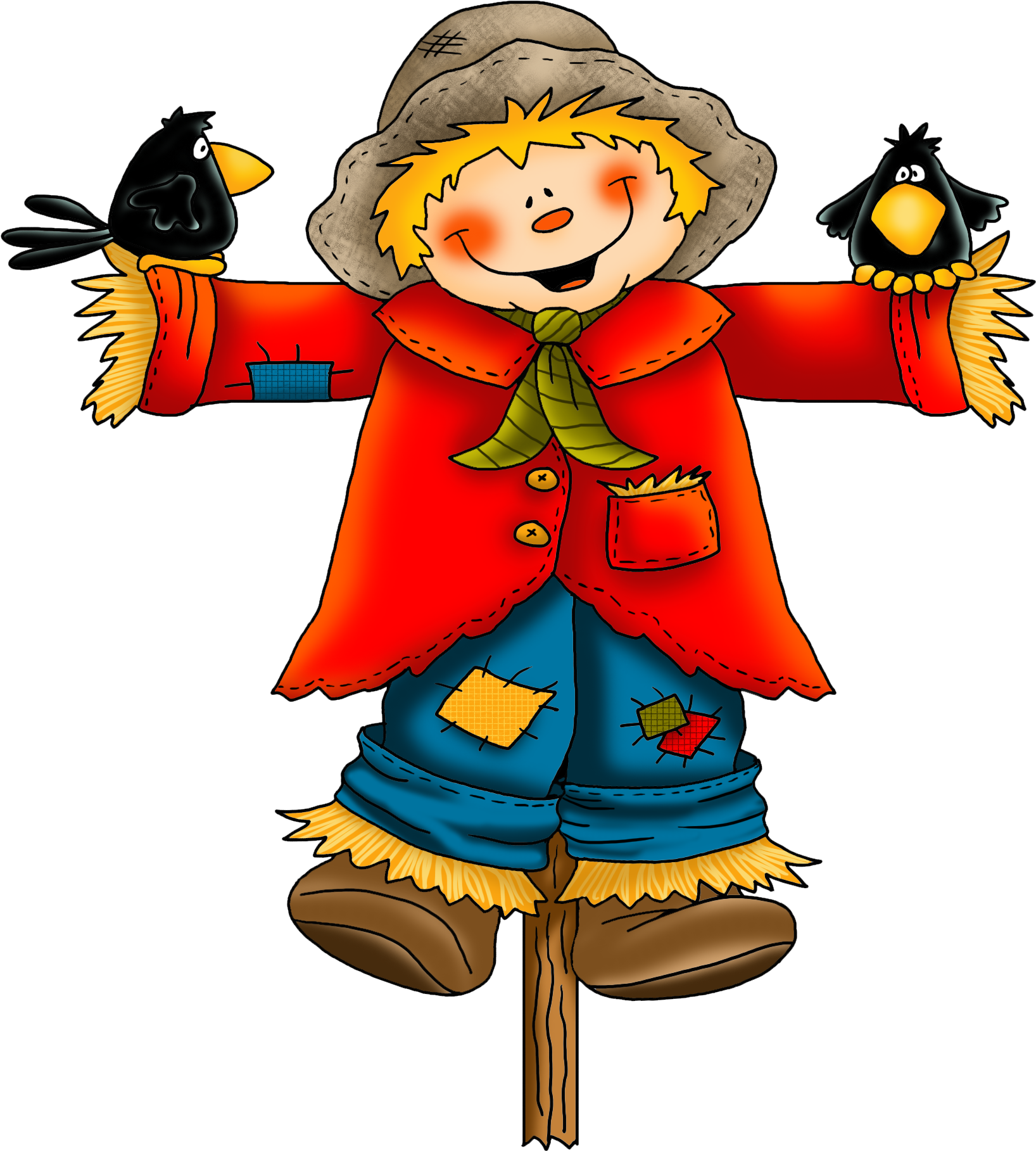 Scarecrow Clipart Scarecrows In The Pumpkin Patch Linework Pattern