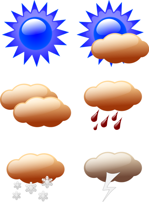 Vector Clip Art - All Different Types Of Weather - (600x813) Png ...