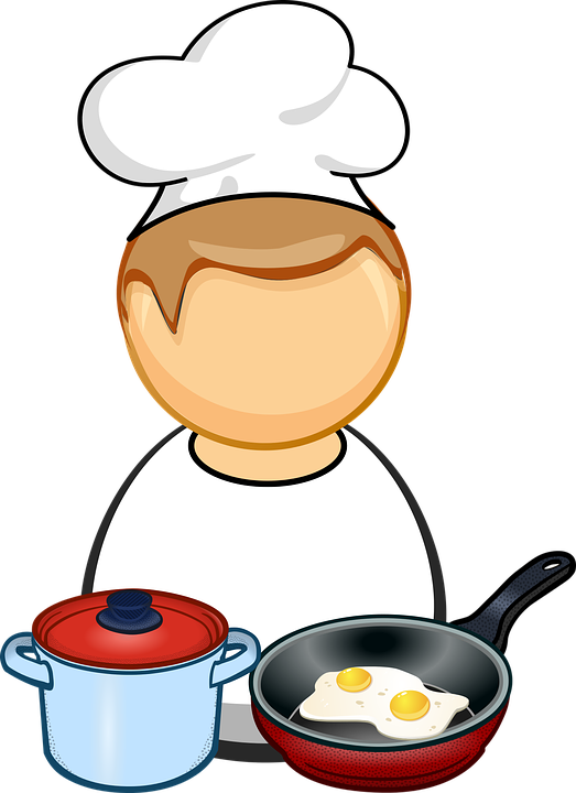 Comic Characters Cook Cooking Egg Food Fry - Pan Cooking Clipart ...