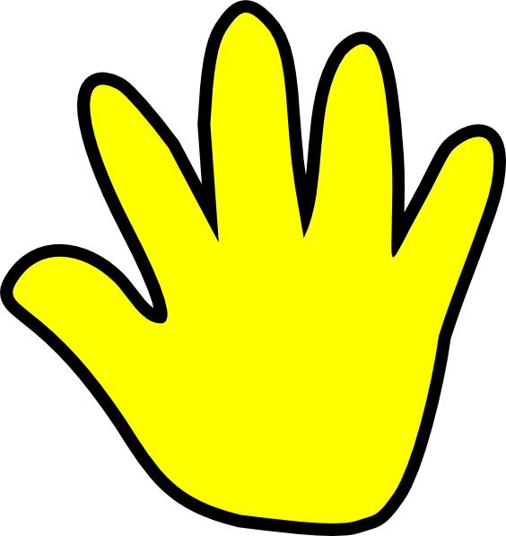Handprint Outline Child Handprint Yellow Clip Art The - Sense Black And ...