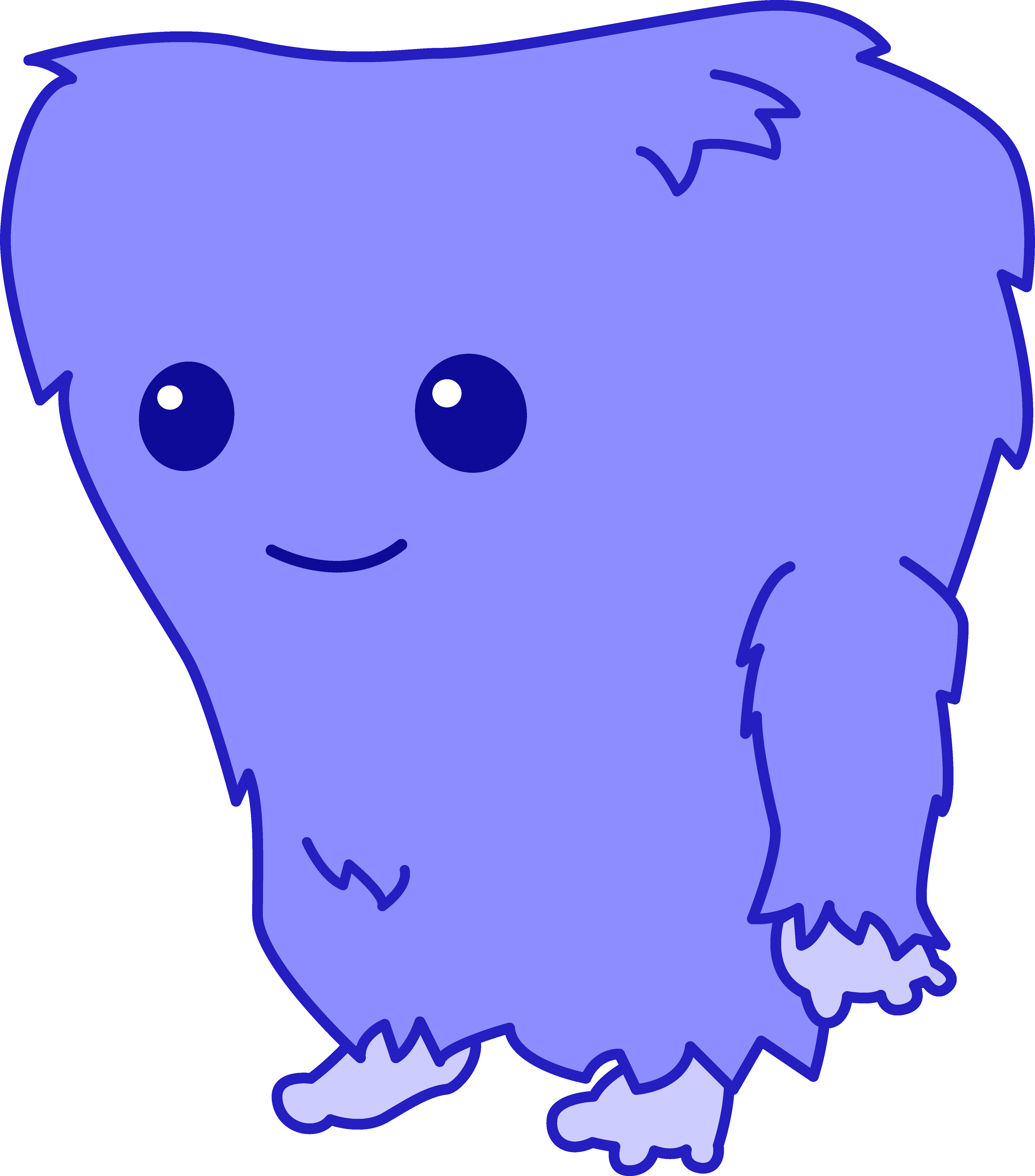Cute Fuzzy Blue Monster - Cute Cartoon Monster Png - (4812x5470) Png ...