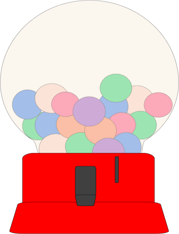 Gumball Machine Clip Art - Bubble Gum Machine Transparent - (350x459 ...