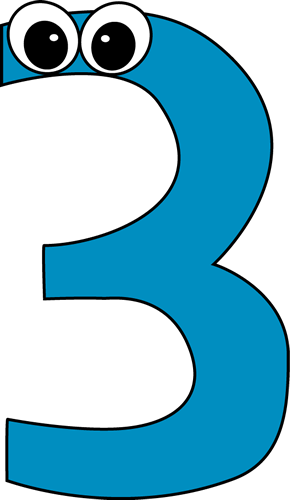 Blue Clipart Number 3 - Cartoon Number Three - (290x500) Png Clipart ...