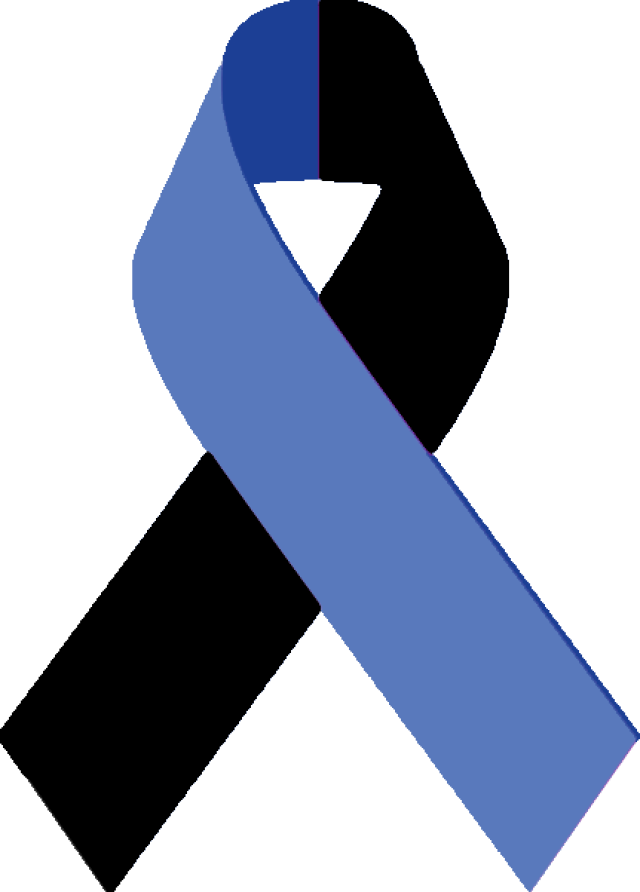 Blue Number 1 Clip Art - Blue And Black Awareness Ribbon - (640x892 ...