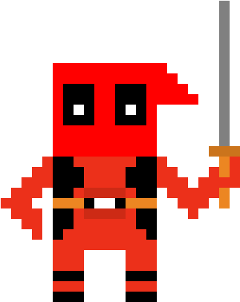 Deadpool Pixel - Cartoon - (435x510) Png Clipart Download