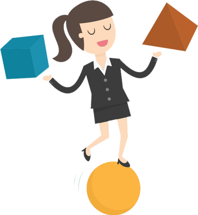 Business Woman Juggling Responsibilities - Drawing - (405x441) Png ...