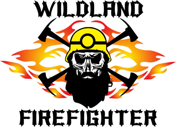 Wildland Firefighter Flames And Skull With Beard Decal - Wildland ...