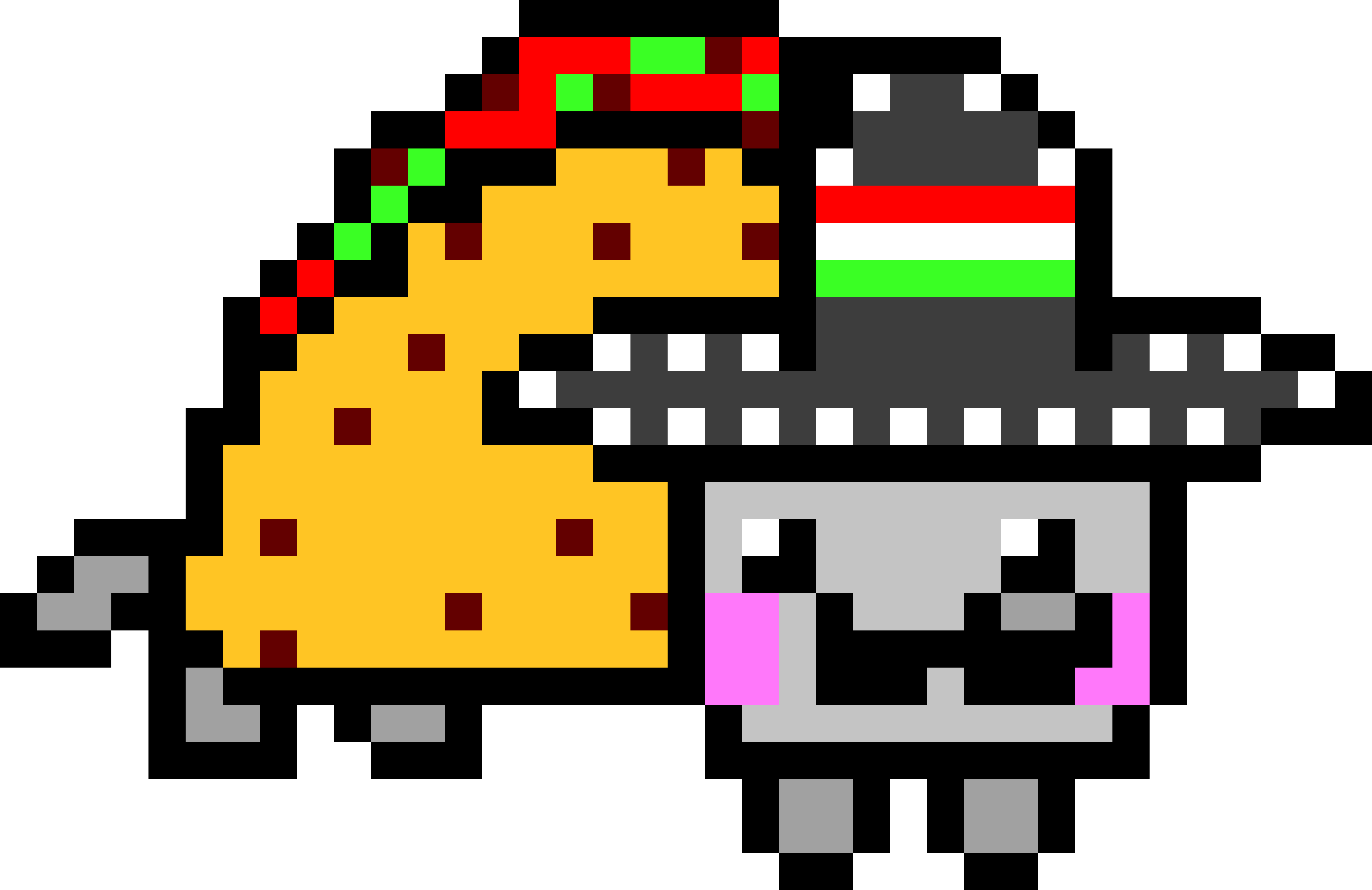 Taco Cat - Nyan Cat Pixel Art - (8200x5400) Png Clipart Download