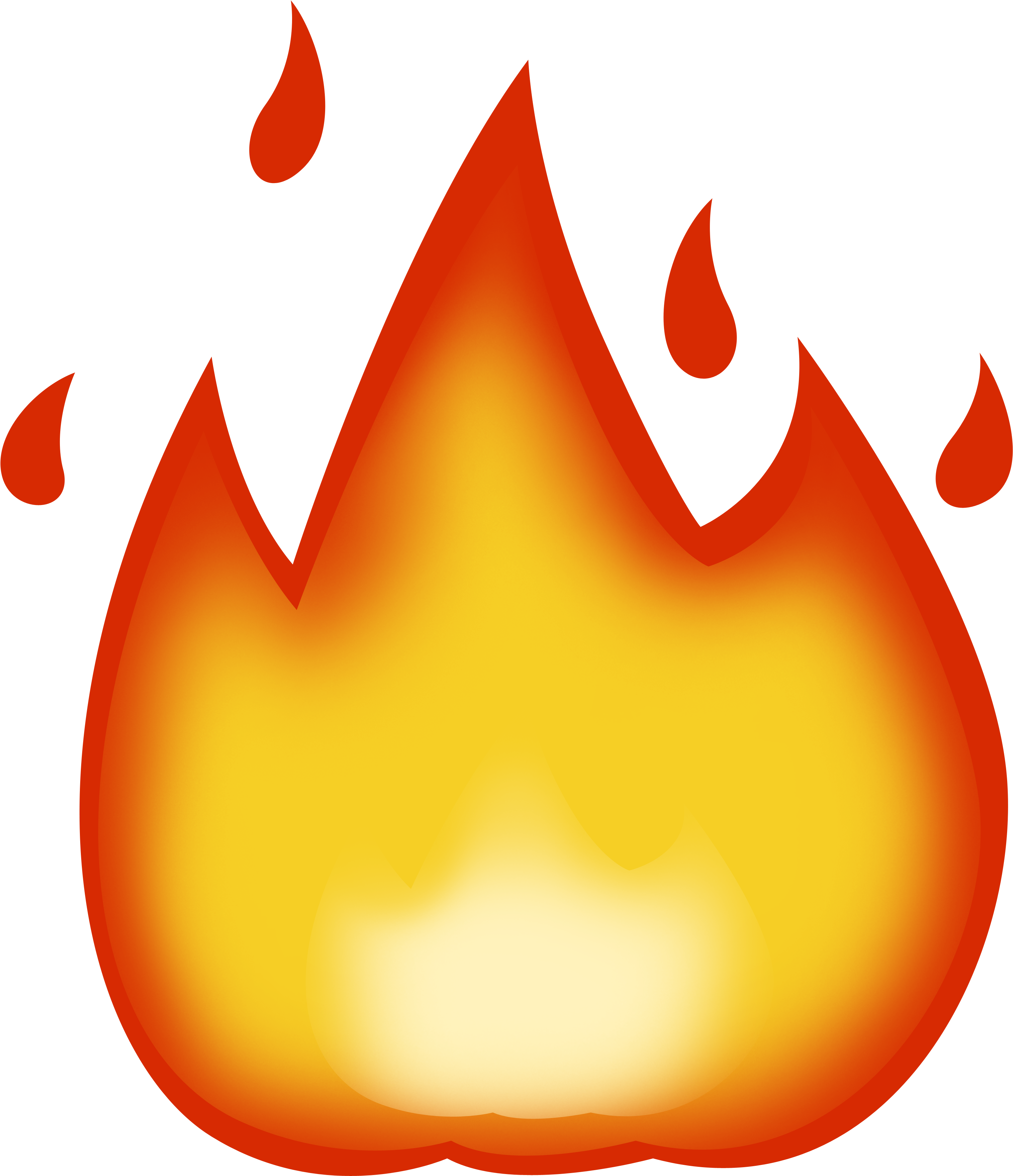 Fire Emoji - (3600x3881) Png Clipart Download