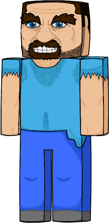 Minecraft Steve By Monochromaticjelly - Minecraft Steve Art Png ...