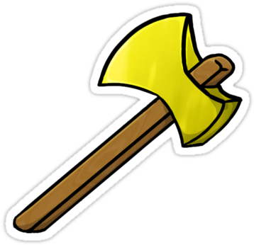 Minecraft Golden Axe - Gold Axe Cartoon - (375x360) Png Clipart Download