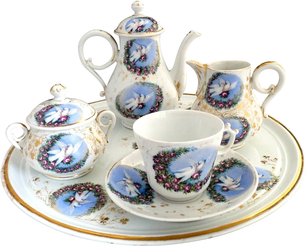 Tea Set Transparent Background - (1024x1024) Png Clipart Download