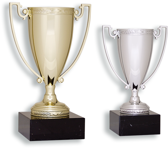 Gold And Silver Trophies - (763x713) Png Clipart Download