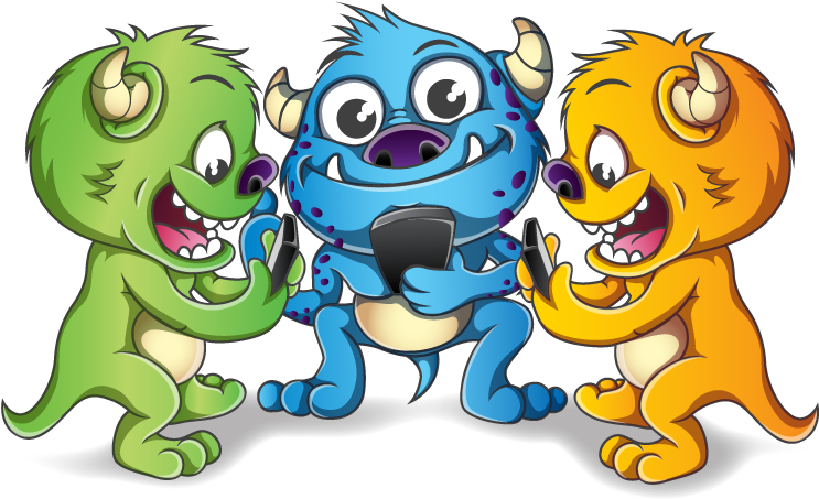 Mobile Mesh Games Monsters - Cartoon - (800x500) Png Clipart Download