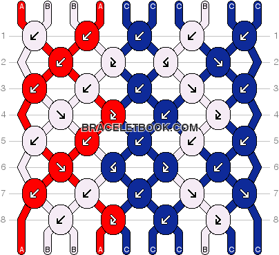 Pattern - American Flag Friendship Bracelet Pattern - (430x376) Png ...