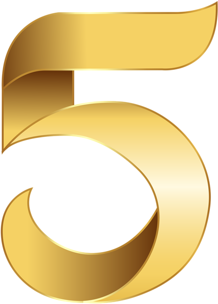 Golden Number Five Transparent Png Clip Art Image - Golden Numbers Png ...