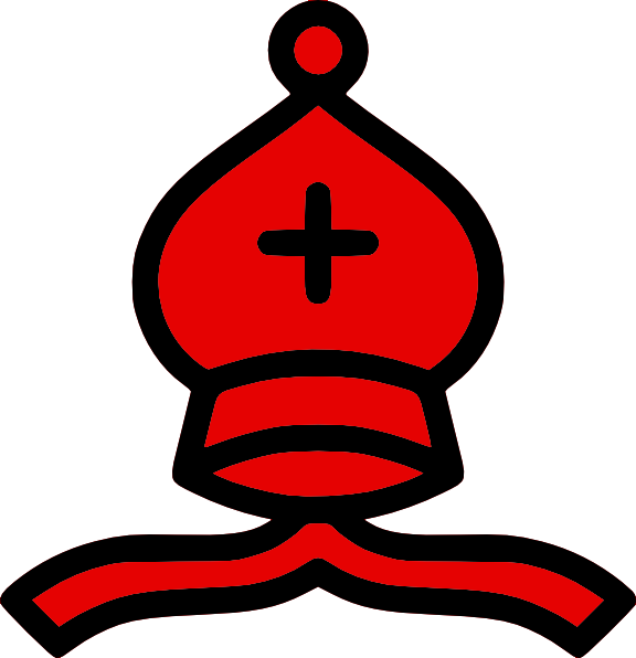 Red Bishop Chess Piece - (576x596) Png Clipart Download
