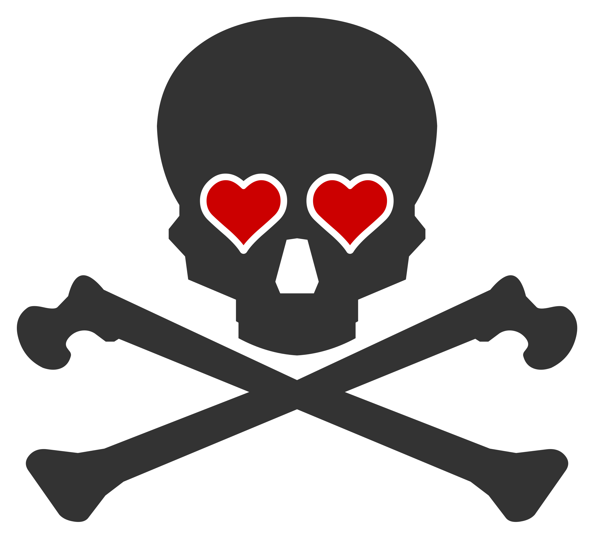 Creative Death Clip Art Medium Size - Skull And Crossbones Heart ...
