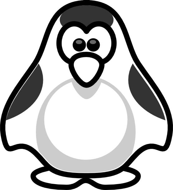 Penguin Clip Art Black And White - Penguin - (555x610) Png Clipart Download