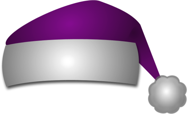 Hat Clip Art - Purple Santa Hat Png - (600x367) Png Clipart Download