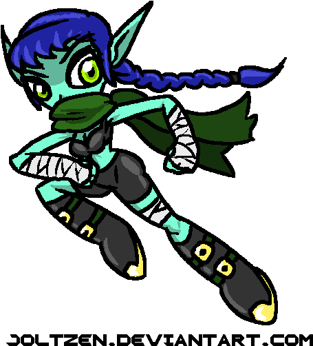 Drawn Ninja Stealth - Drawing Of A Skylander Stelf Elf - (513x554) Png ...