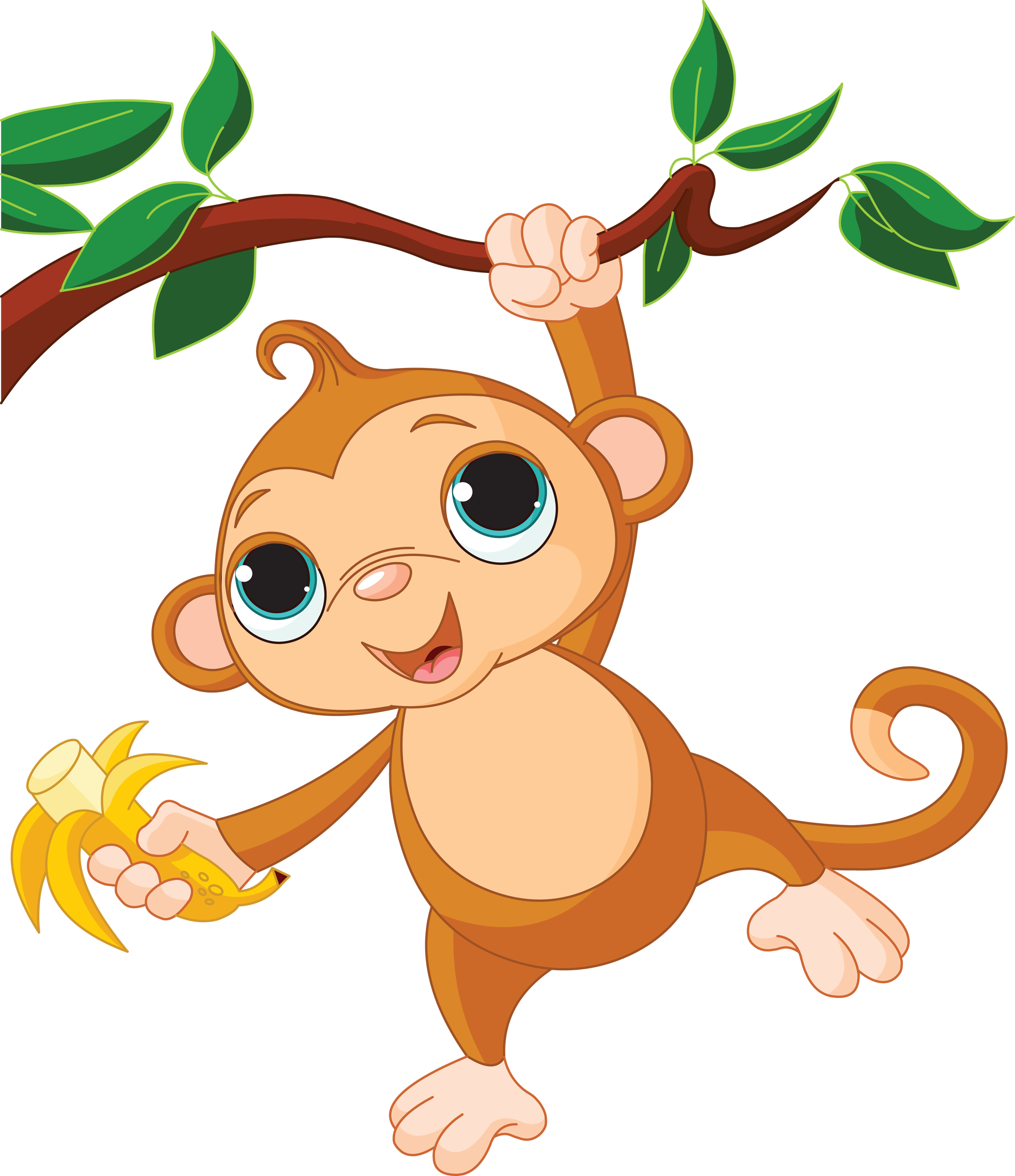 Hourse 21872921 Monkey - Monkey In A Tree Cartoon - (2072x2400) Png ...