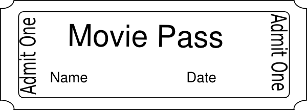 Admit One Ticket Template - (600x215) Png Clipart Download