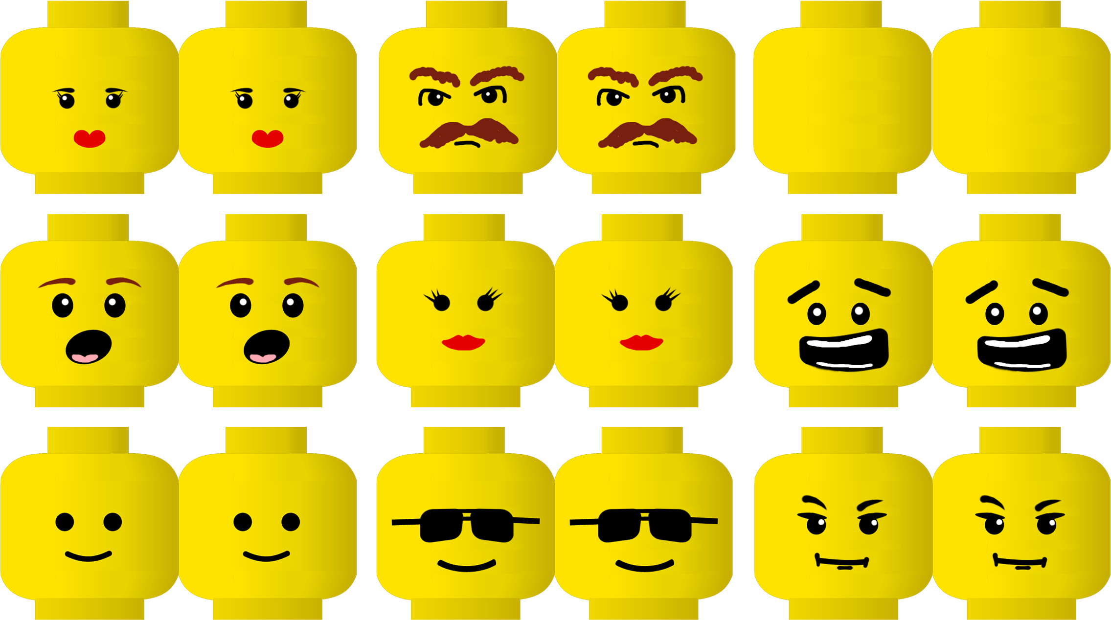 Lego Face Printable - Free Lego Printables - (2550x1500) Png Clipart ...