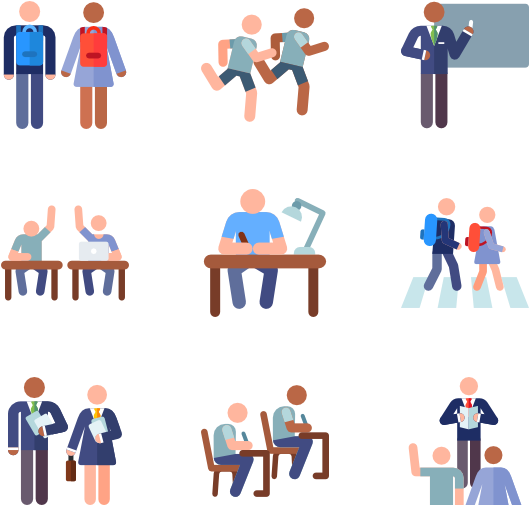 Back To School Pictograms - Group Icon Png Colour - (600x564) Png ...