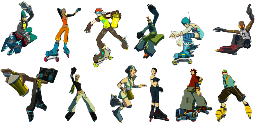 Jet Set Radio Future - Jet Set Radio Future Characters - (900x445) Png ...