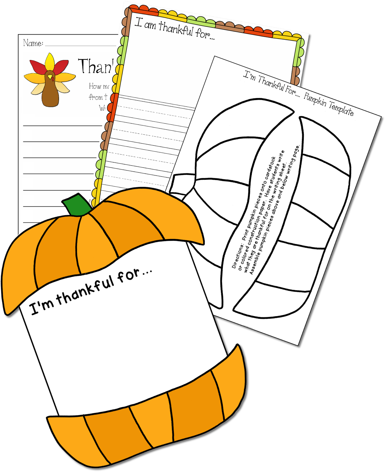 This Thanksgiving Freebie Includes A Pumpkin Template - Illustration ...