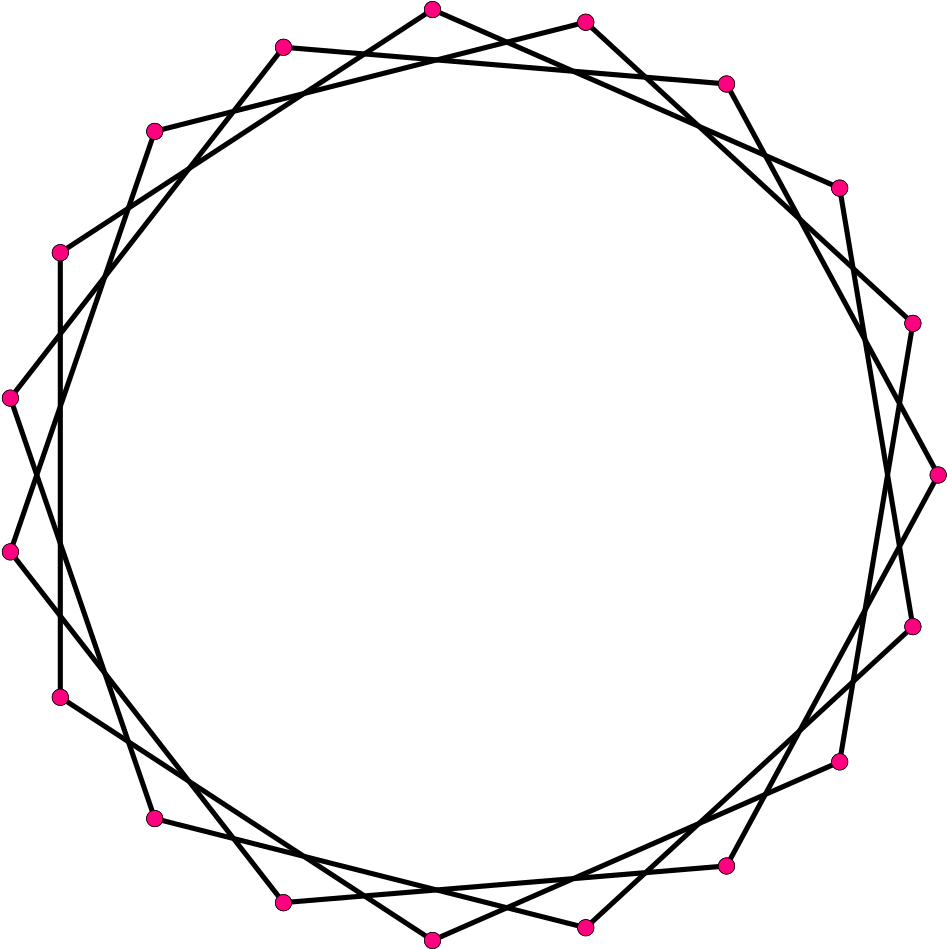 Regular Star Polygon 19-3 - Polygon With 19 Sides - Full Size PNG ...