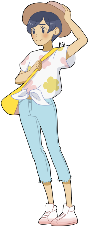 Alola Kai - Moon Alola Pokemon Trainer - (300x760) Png Clipart Download