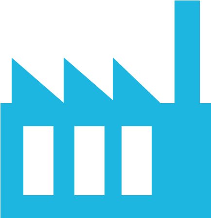 Factory Production Icon - Industry Icon Blue Png - (640x480) Png ...