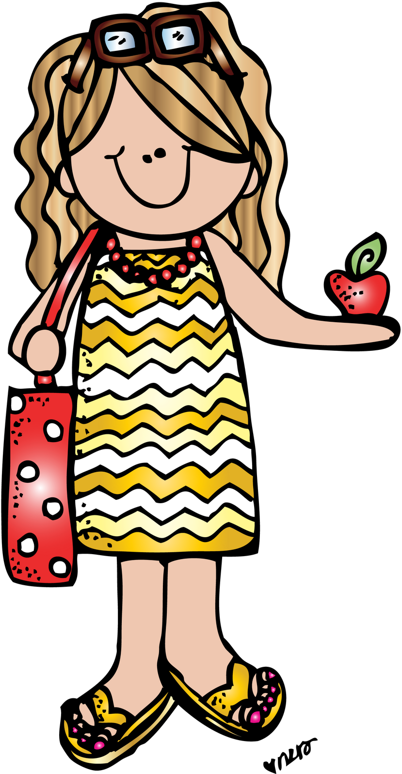 Jen R 2 Short Dress Melonheadz Colored Red - Melonheadz Teacher Clipart ...