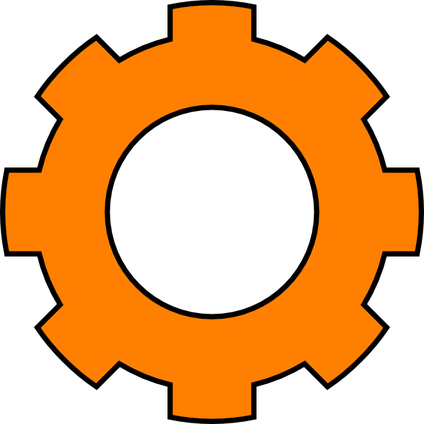 Orange Gear Clip Art - Cog Transparent Background - (600x600) Png ...