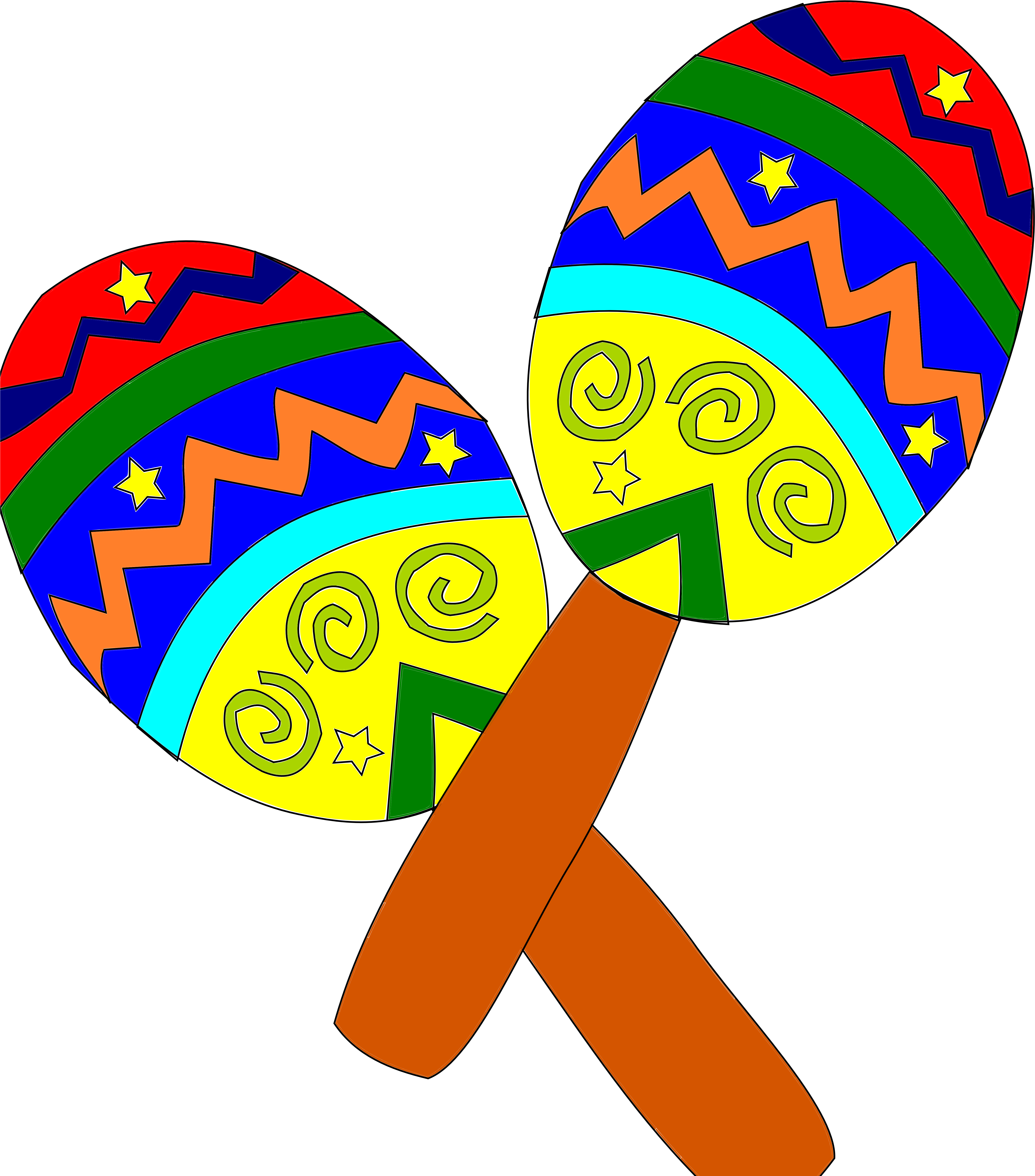 Sombrero And Maracas - Cinco De Mayo Maracas - (5555x6323) Png Clipart ...