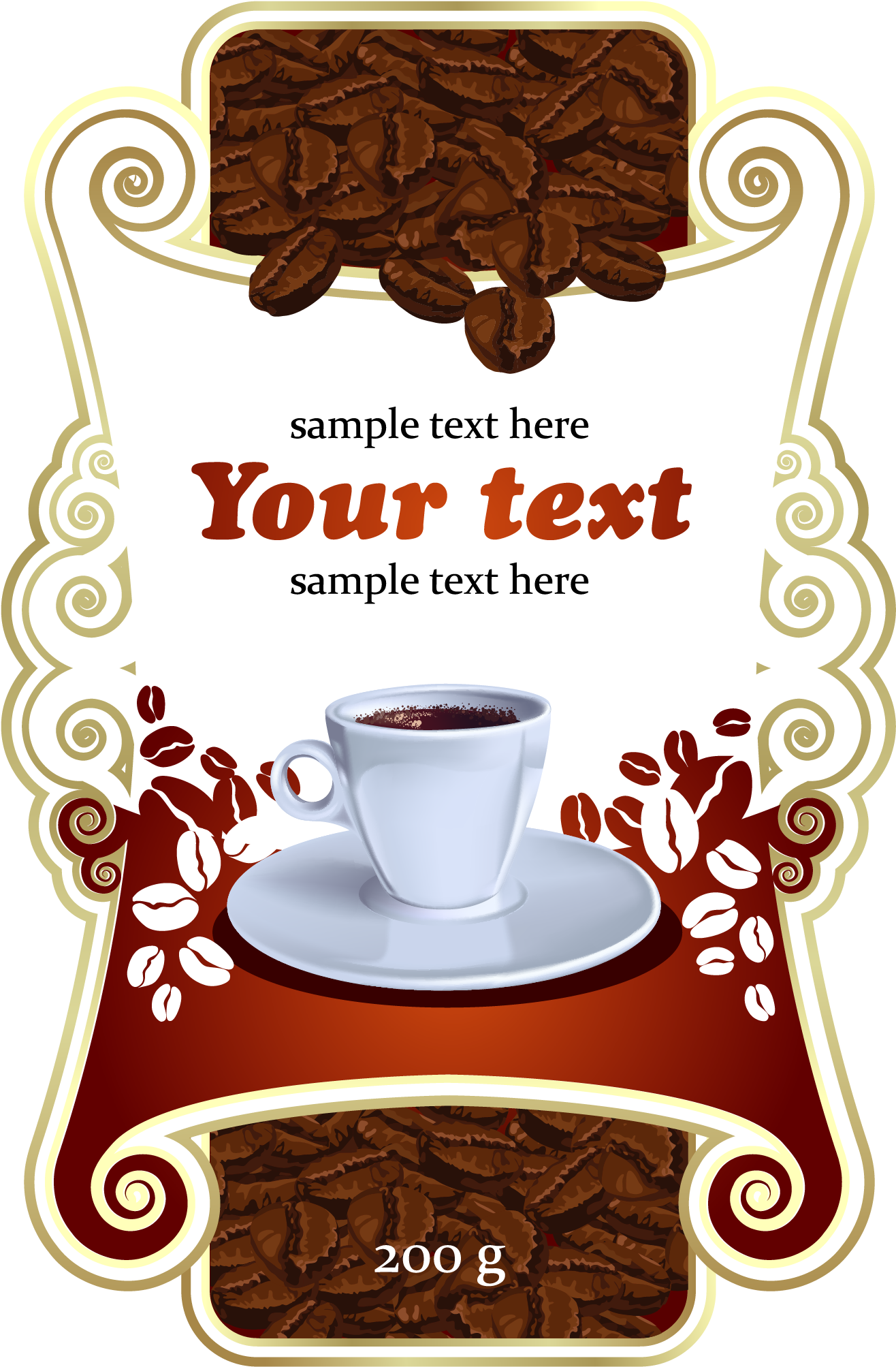 Coffee Bottle Label Euclidean Vector - Coffee - (2054x2133) Png Clipart ...