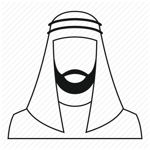 Kuwait Man Vector - Arab Man Vector Outline - (512x512) Png Clipart ...