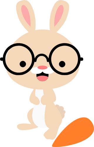 Nerdy Bunny - Rabbit - (321x500) Png Clipart Download