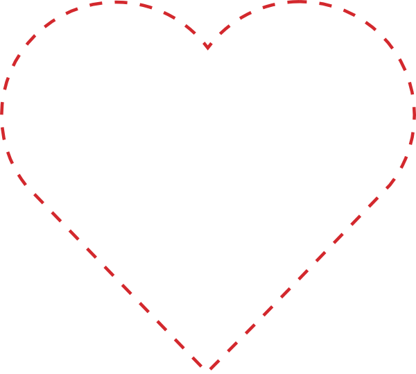 Dotted Line Heart Transparent - (600x539) Png Clipart Download