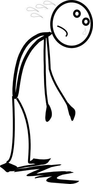 Sweating Runner Clip Art At Clker - Tired Stick Figure - (300x591) Png ...