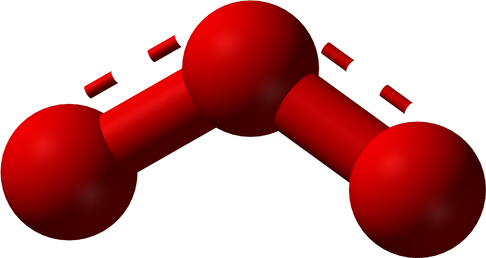 A Ball And Stick Model Of An Ozone Molecule - Ozone Molecule ...