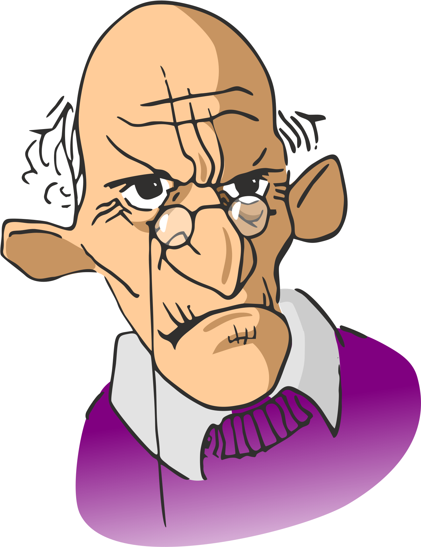Clipart Old Man - Grumpy Old Man Clipart - (1697x2400) Png Clipart Download