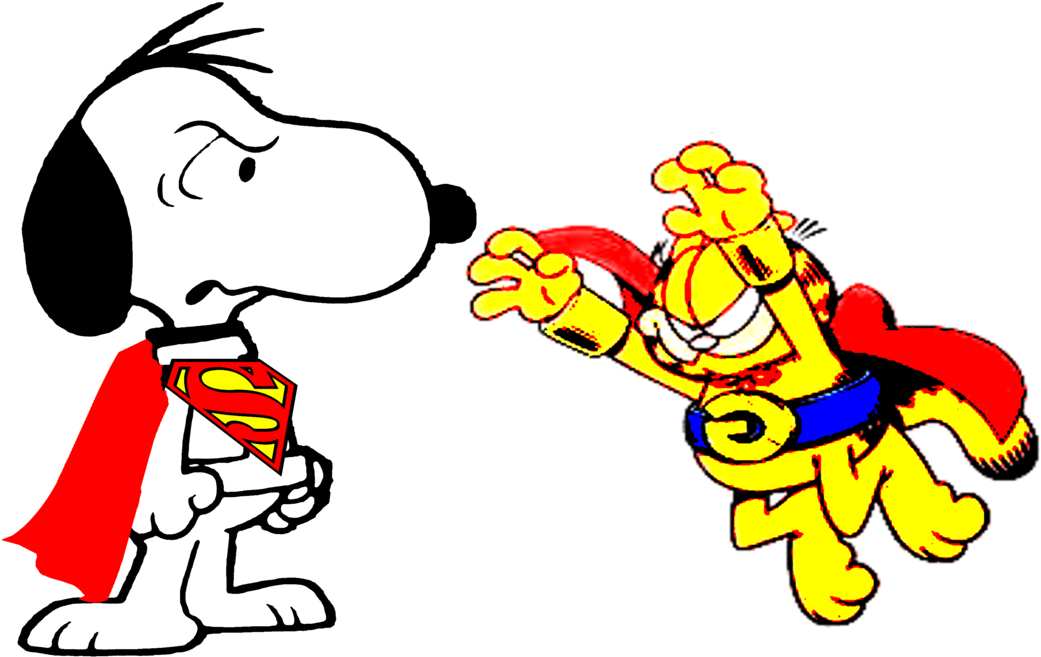 Super Snoopy Vs - Snoopy As Garfield - (1117x715) Png Clipart Download